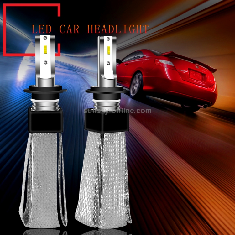 2 PCS H7 30W 4000LM 6000K Pure White CSP LED Headlight Bulbs Conversion ...