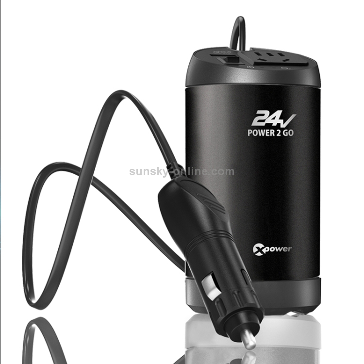 XPower T200B DC 24 โวลต์เป็น AC 220 โวลต์รถอเนกประสงค์อินเวอร์เตอร์พาวเวอร์ 2.4A อะแดปเตอร์ชาร์จ ...