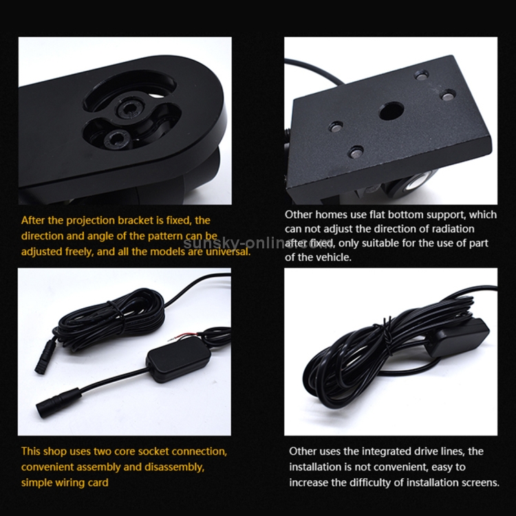 2 Pcs Dc 8 36v 유령 그림자 의례 천사 날개 프로젝션 램프 자동차 도어 Led 환영 조명 아이스 블루 라이트