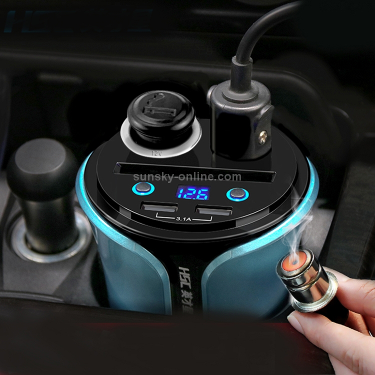 Hsc 108d 자동차 컵 충전기 31a 컵 유형 자동차 충전기 듀얼 Usb 포트 자동차 12v 24v 충전기 카드 소켓