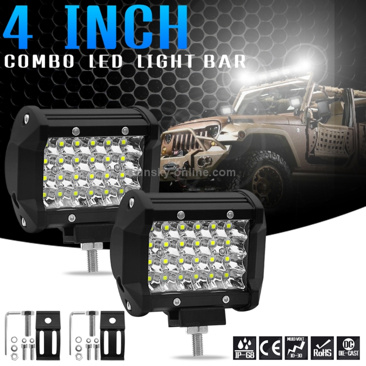 4 inch 18W 1800LM 4 Row LED Strip Light Working Refit Off-road Vehicle ...