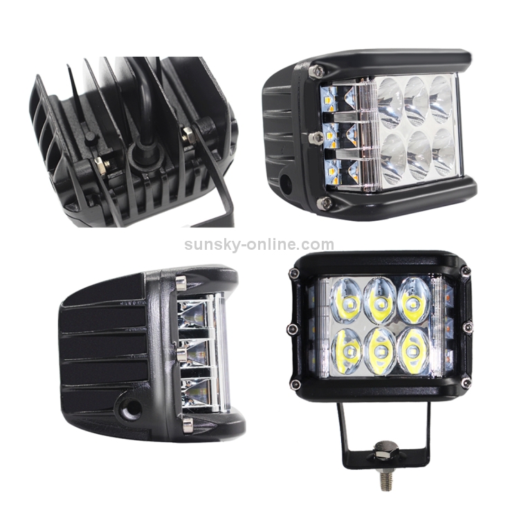 4 inch 45W 4500LM LED Work Light Bar Side Shooter Combo Beam White ...