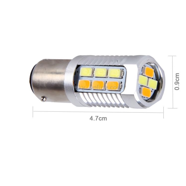 2 PCS 1157 / BAY15D 6W 22 SMD-5730-LEDs 흰색 + 황색 등 브레이크 라이트 턴 라이트, DC 12V