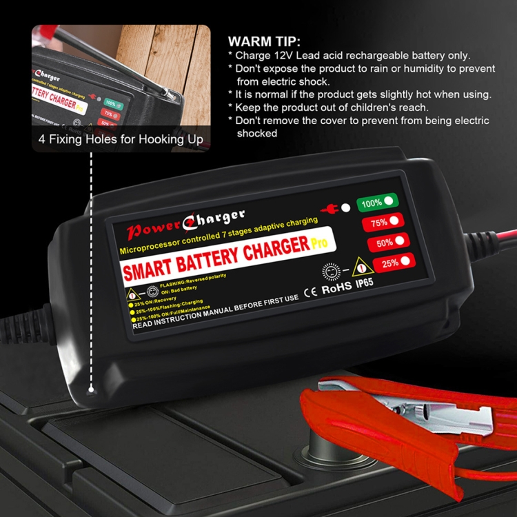 12V intelligente automatische batterij Slimme batterijlader AC ...