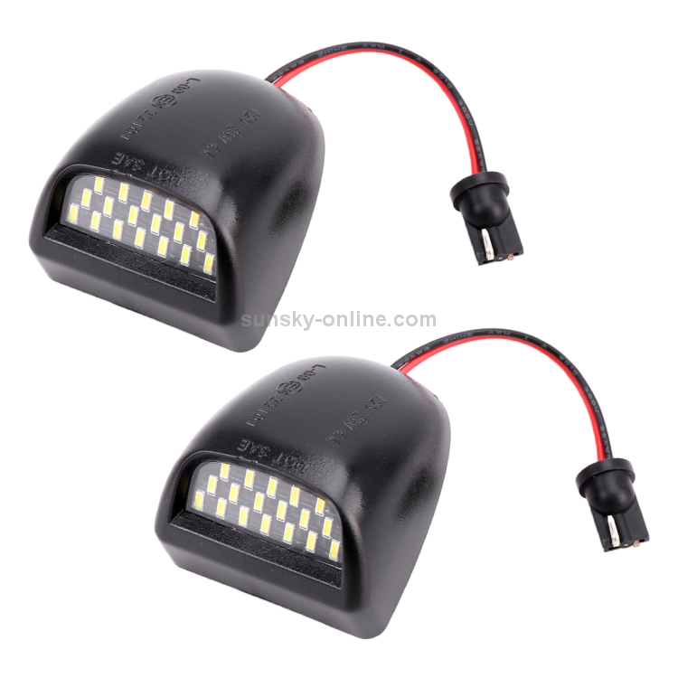 2 PCS DC 12V 3W 150LM 6000K ไฟป้ายทะเบียน LED 18 LEDs SMD-4014 หลอดไฟ ...