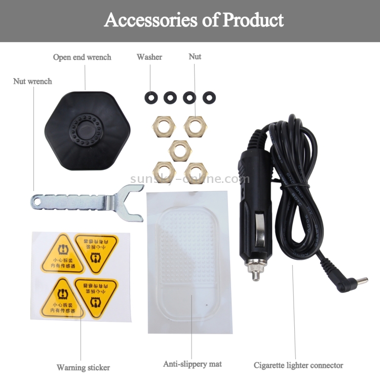 Tpms 자동차 자동 범용 타이어 압력 온도 모니터링 시스템 Usb 태양 광 발전 모니터 무선 Lcd 디스플레이 4 외부 센서