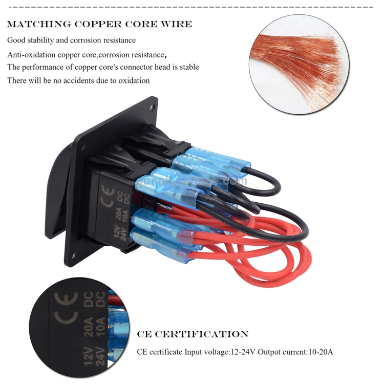 5pin Dc 12v 24v 회로 차단기 버튼 토글 스위치 패널 자동차 Rv 해양 보트 용 Led 표시 등 포함 녹색