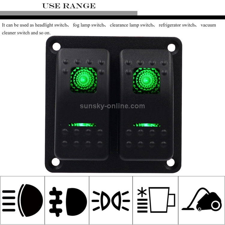 5pin Dc 12v 24v 회로 차단기 버튼 토글 스위치 패널 자동차 Rv 해양 보트 용 Led 표시 등 포함 녹색