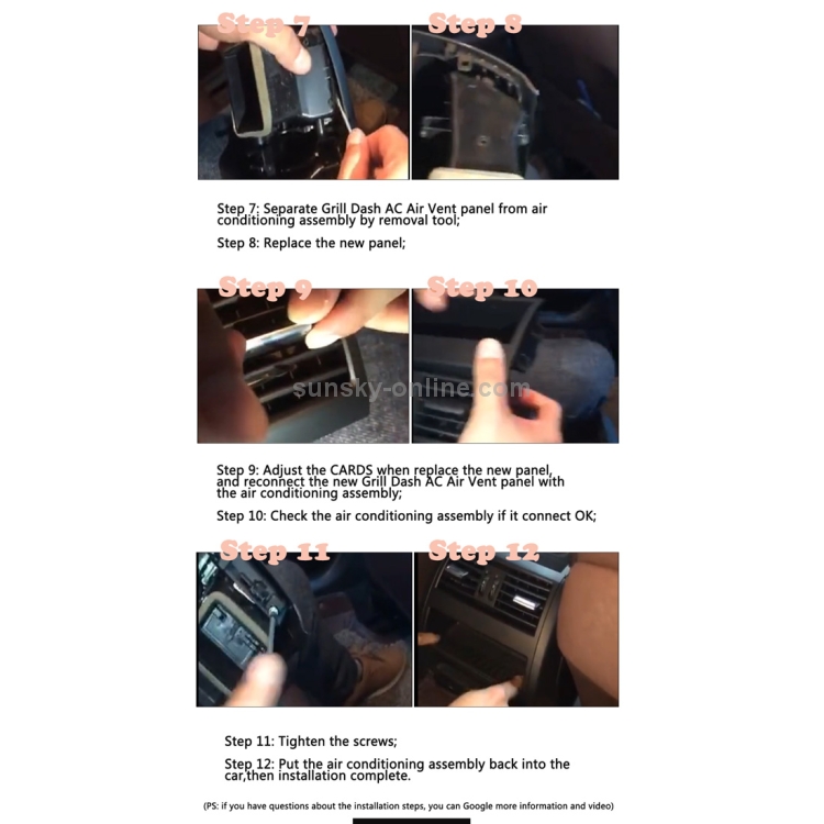 Car Plating Center + Right + Left + Rear Console Grill Dash AC Air Vent ...