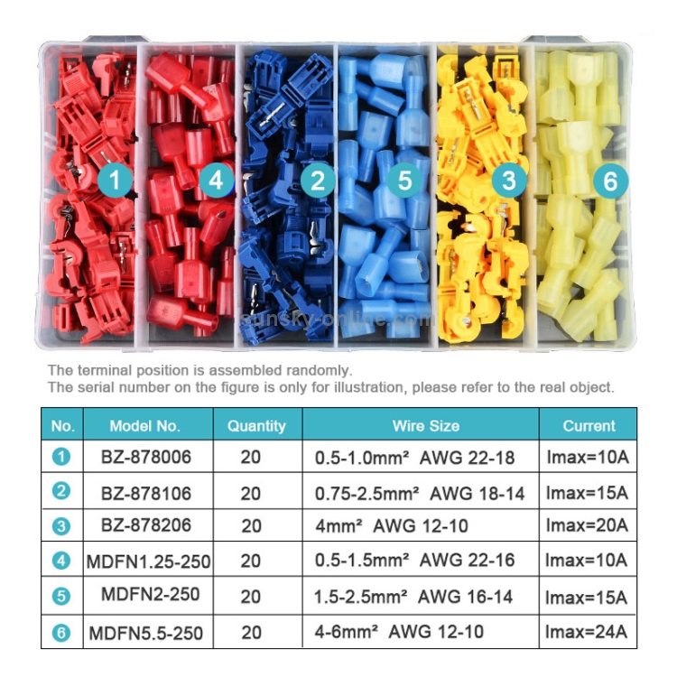 120 in 1 Universal T Shape Push Clamp Solderless Wire Connector Fast ...