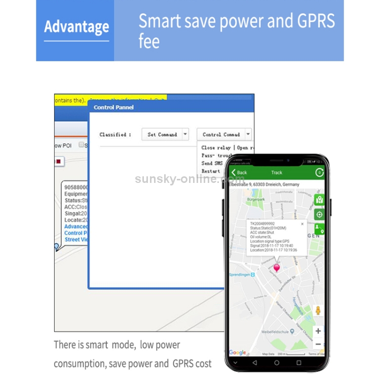 TK300 3G GPS / GPRS / GSM Realtime Car Truck Vehicle Tracking GPS Tracker with Battery and Relay