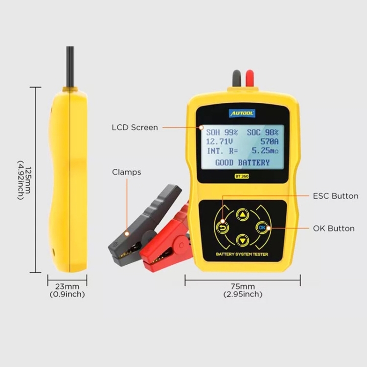 BT360 Car 12V Handheld Battery Tester