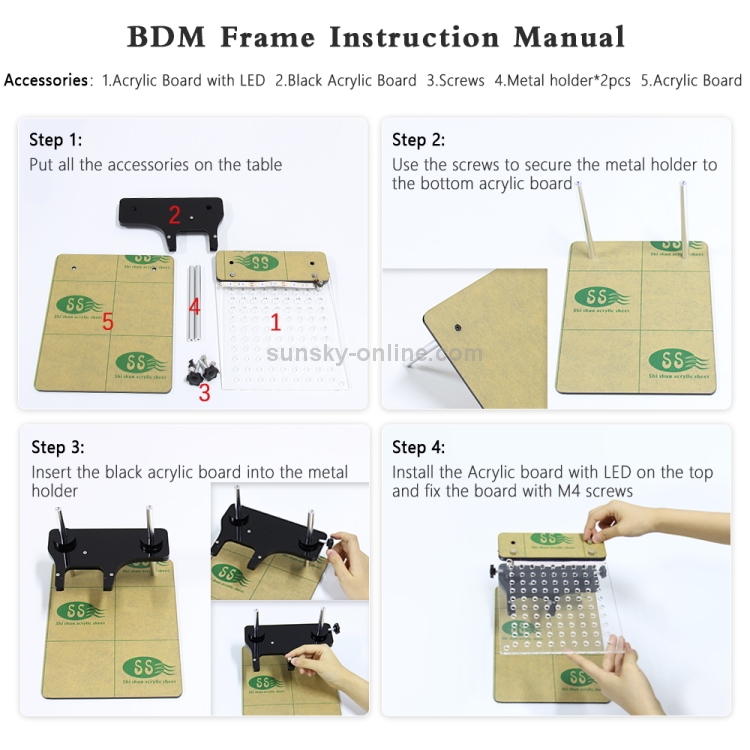 Car LED BDM Frame Holder BDM ECU Brush Test Stand with 4 Probe Pens