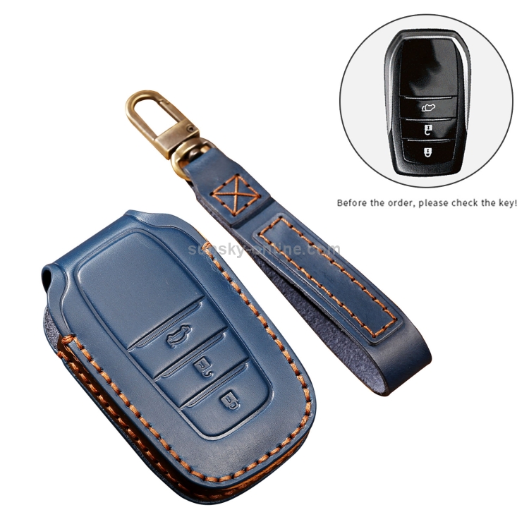Hallmo Car Cowhide Leather Key Protective Cover Key Case for Toyota ...