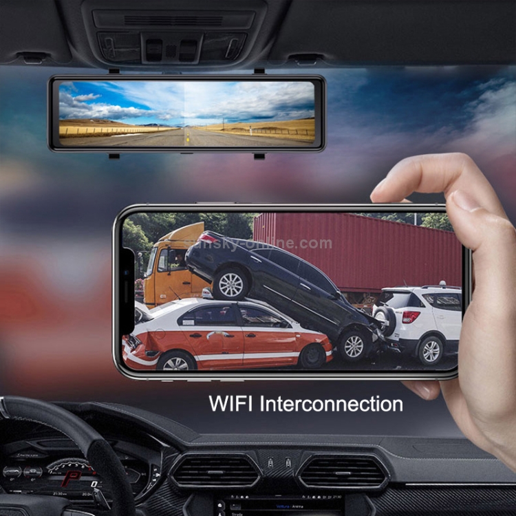 T60 12 inch Touch Screen 4K Car Rearview Mirror Driving Recorder DVR ...