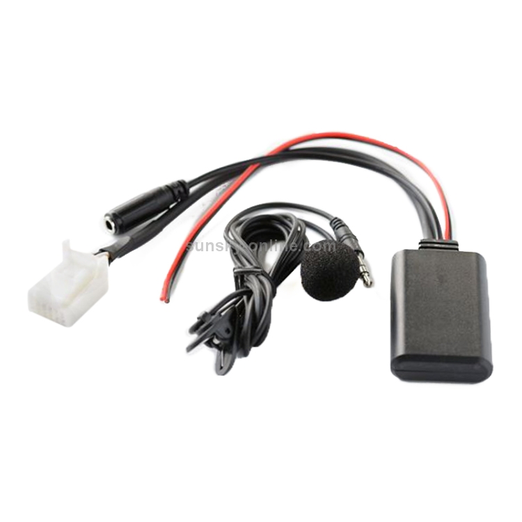 Car Wireless Audio Adapter Cable Bluetooth Music AUX Receiver + MIC ...