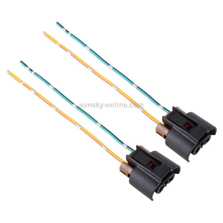 1 Pair 9005 Bulb Holder Base Female Socket with Cable for Toyota