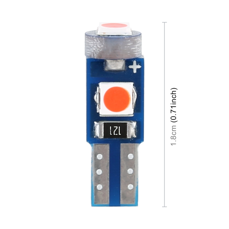 10 in 1 Car T5 0.2W DC12V แผงหน้าปัดไฟ LED LED Decorative Light (แสงสีแดง)