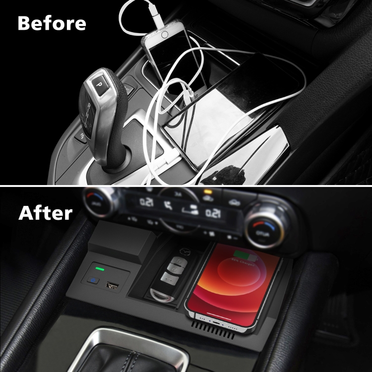 Car Qi Standard Wireless Charger 10W Quick Charging for Mazda CX-5 2017 ...