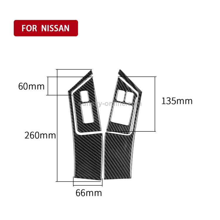 4 PCS Car Carbon Fiber Window Lift Button Panel Decorative Sticker for ...