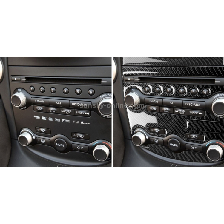 5 In 1 자동차 탄소 섬유 에어컨 조정 패널 장식 스티커 닛산 370z Z34 2009 왼쪽 및 오른쪽 드라이브 유니버설