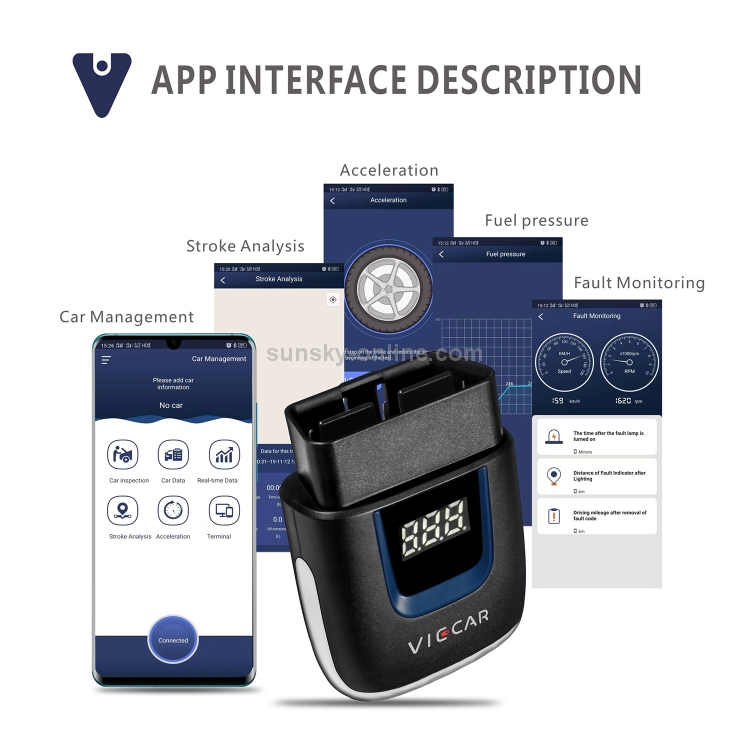 Viecar VP001 Car Mini OBD Fault Detector V2.2 Bluetooth Diagnostic Tool
