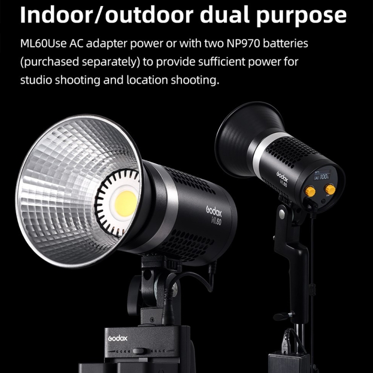Godox ML60 60W ไฟ LED 5600K Video Studio ไฟแฟลช (ปลั๊ก US)