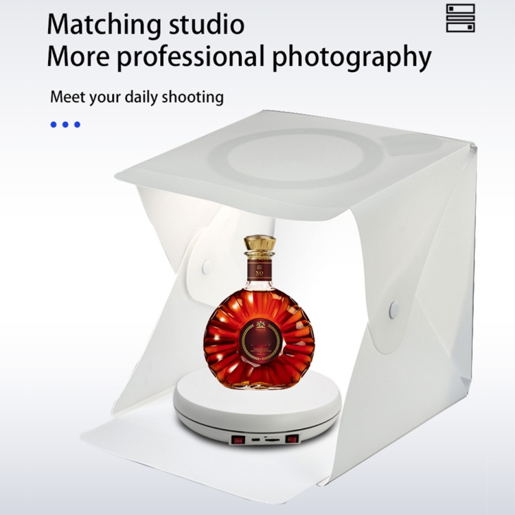 25cm LED Light Electric Rotating Display Stand Turntable (Black)