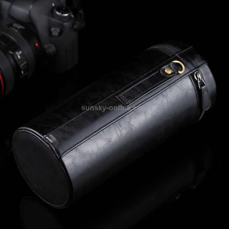 Extra Large Lens Case Zippered PU Leather Pouch Box for DSLR Camera ...