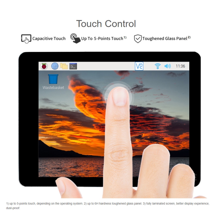 Raspberry Pi 480 X 640 Dsi Ips 완전 적층 화면용 Waveshare 28인치 정전식 터치 디스플레이