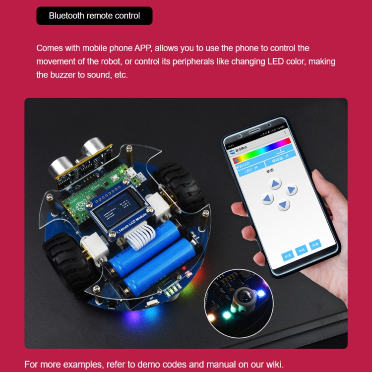 Robot Mobile Waveshare Picogo Basé Sur Raspberry Pi Pico Conduite