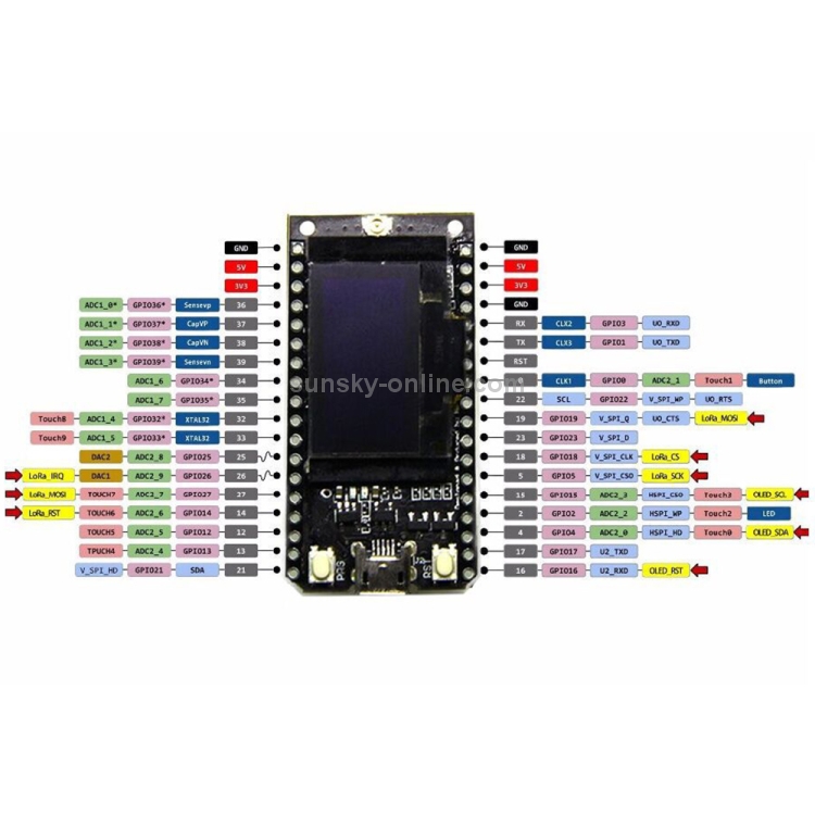 TTGO LORA32 ESP32 LoRa OLED 0.96 inch Blue Screen Bluetooth WIFI 868MHz ...