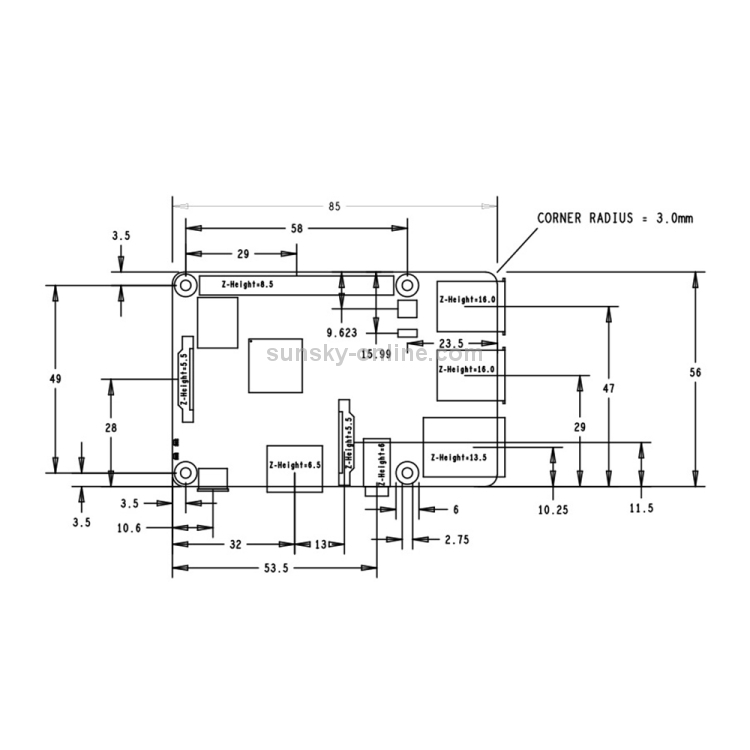 LANDZO Original 1GB HDMI / RCA Output, 4 x USB 2.0 Raspberry Pi 3 Model ...