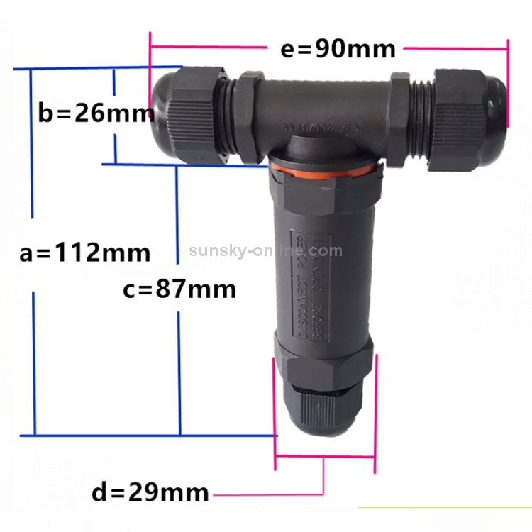 XY25 IP68 Waterproof 3 Pin T-type Cable Connector