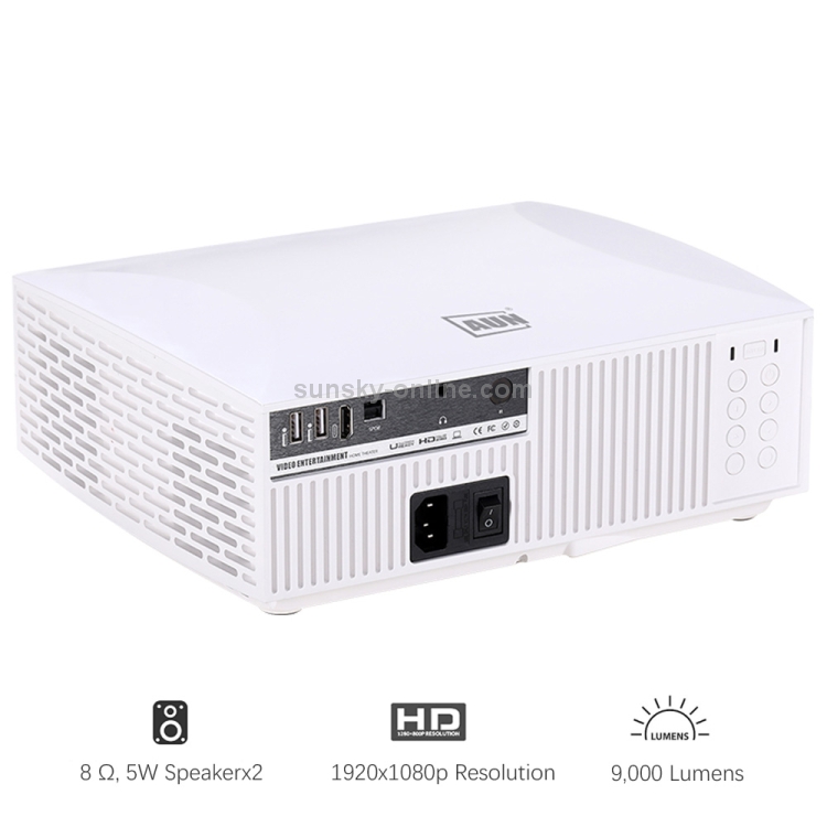 AUN F30 5.8 인치 LCD 화면 5500 루멘 1920x1080P 풀 HD 스마트 프로젝터 (원격 제어 포함), 오디오 ...