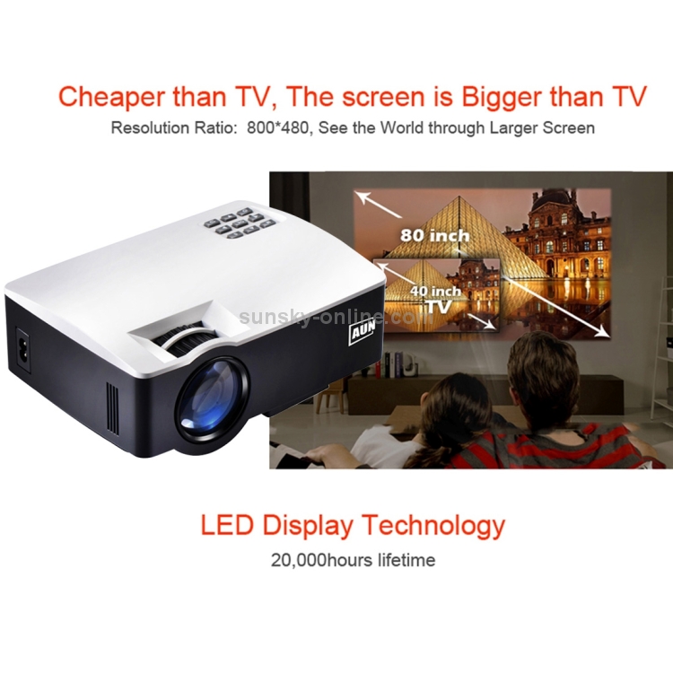 AUN AKEY1X Sync Screen 1800 Lumens LED 800x480 Multimedia Video ...