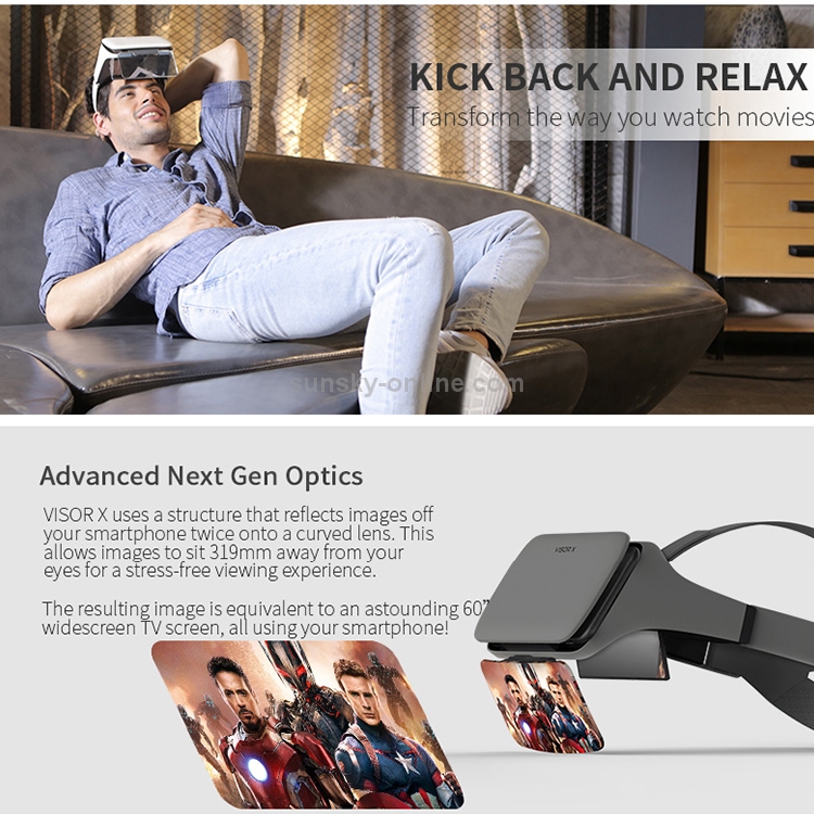 Visor X Phone Screen Magnifier Head-mounted HD Projector Enlarged ...