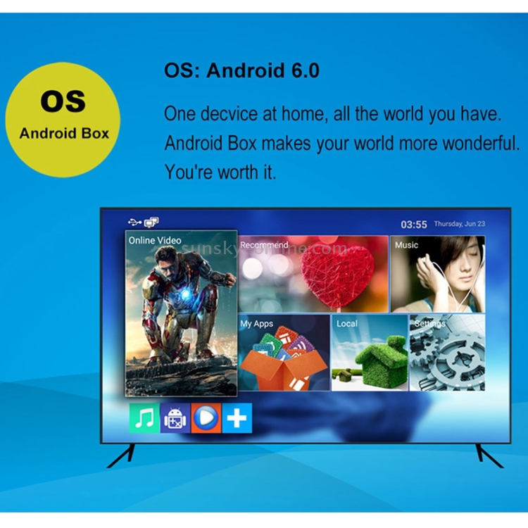 TX3 Pro 4K UHD Smart TV BOX with Remote Controller, Android 6.0 Amlogic ...