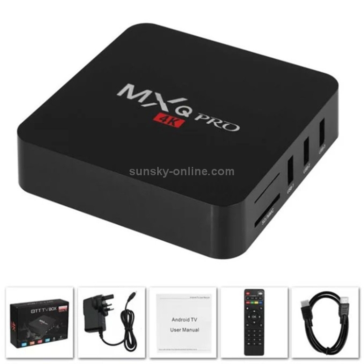 MXQ Pro 4K TV-Box Android 10.0 Media Player mit Fernbedienung, Rockchip ...