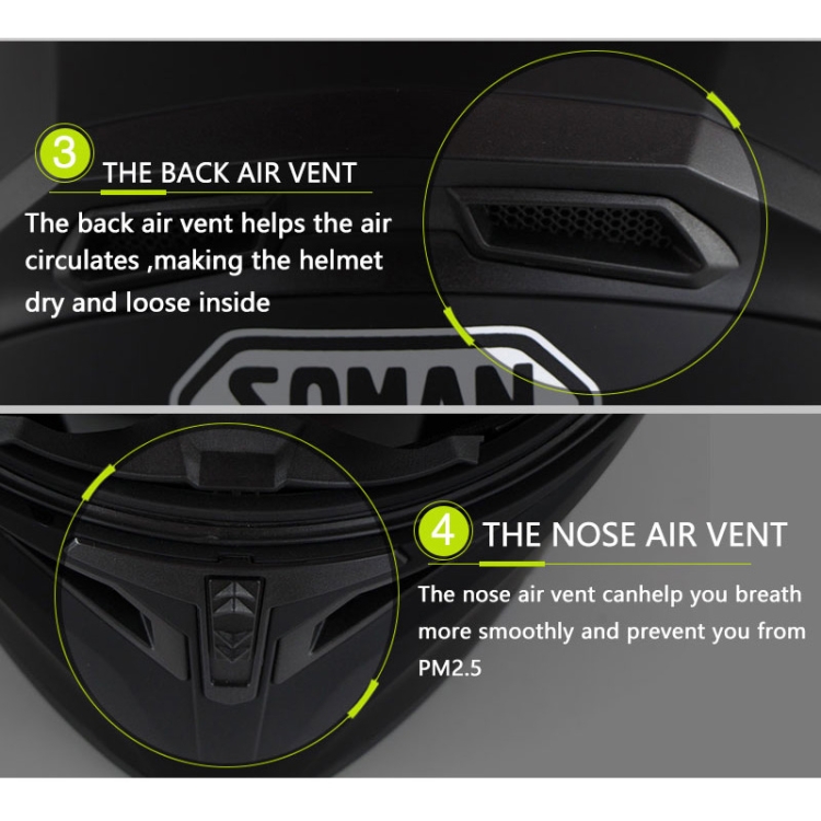 Soman 955 Skyeye Motorcycle Full / Open Face Bluetooth Helmet Headset ...