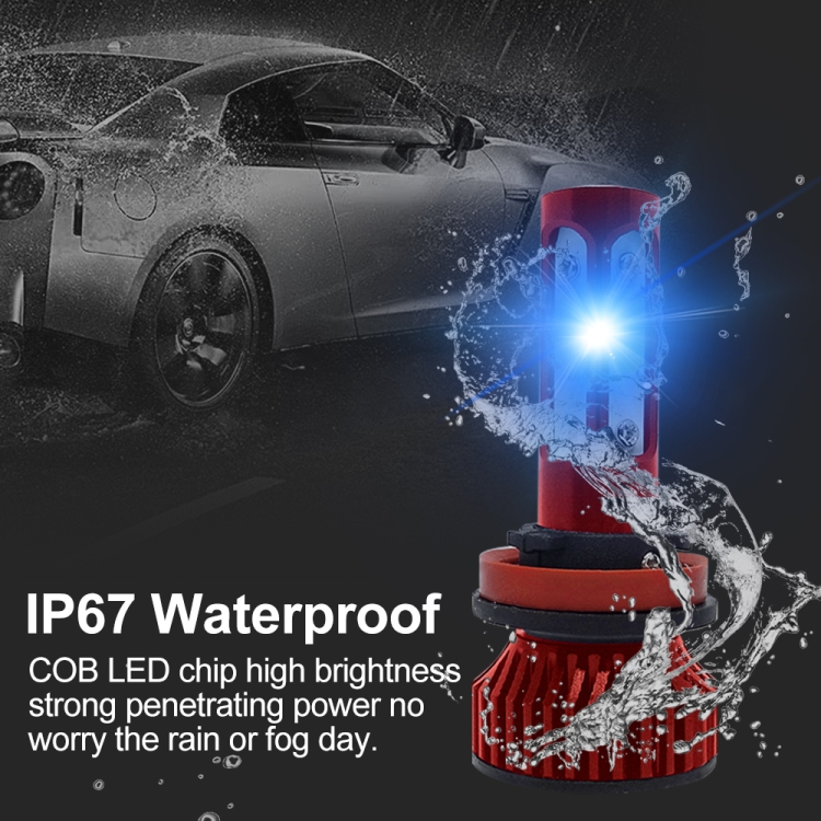 V4 H8 / H9 / H11 2 PCS DC9-36V 22W 2500LM 8000K Ice Blue Light IP68 Car ...