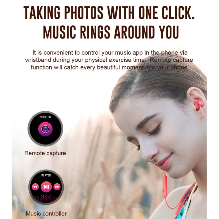 S09 1.06 inch Touch Color Screen Smart Wristband, Support Female ...