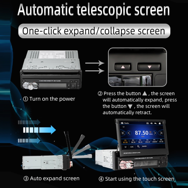 9601g รถ 7 นิ้วหน้าจอกล้องส่องทางไกลบลูทู ธ MP5 รองรับ FM / AUX / U ...