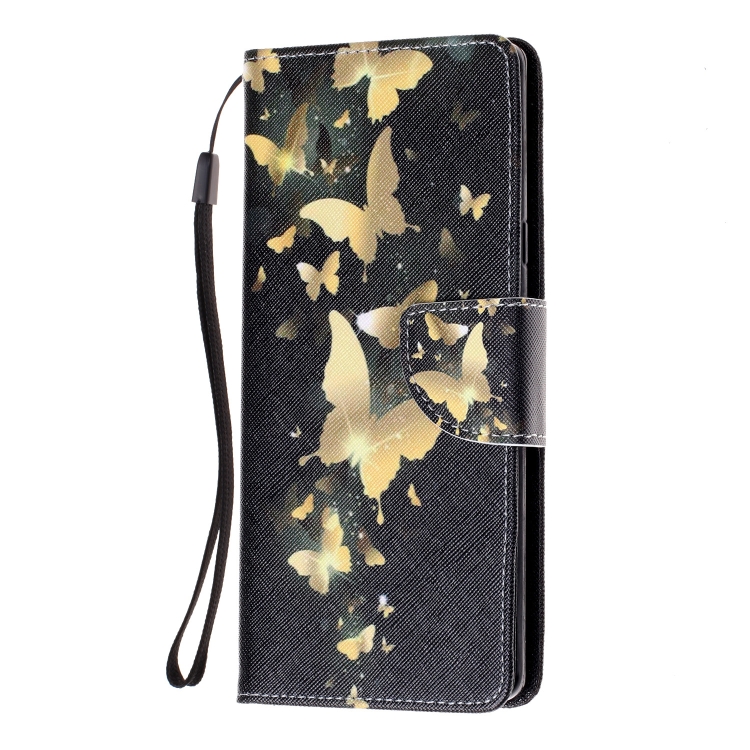 삼성 갤럭시 노트 컬러 드로잉 패턴 교차 텍스처 수평 플립 Pu 가죽 케이스 홀더 및 카드 슬롯 및 지갑 나비의 무리