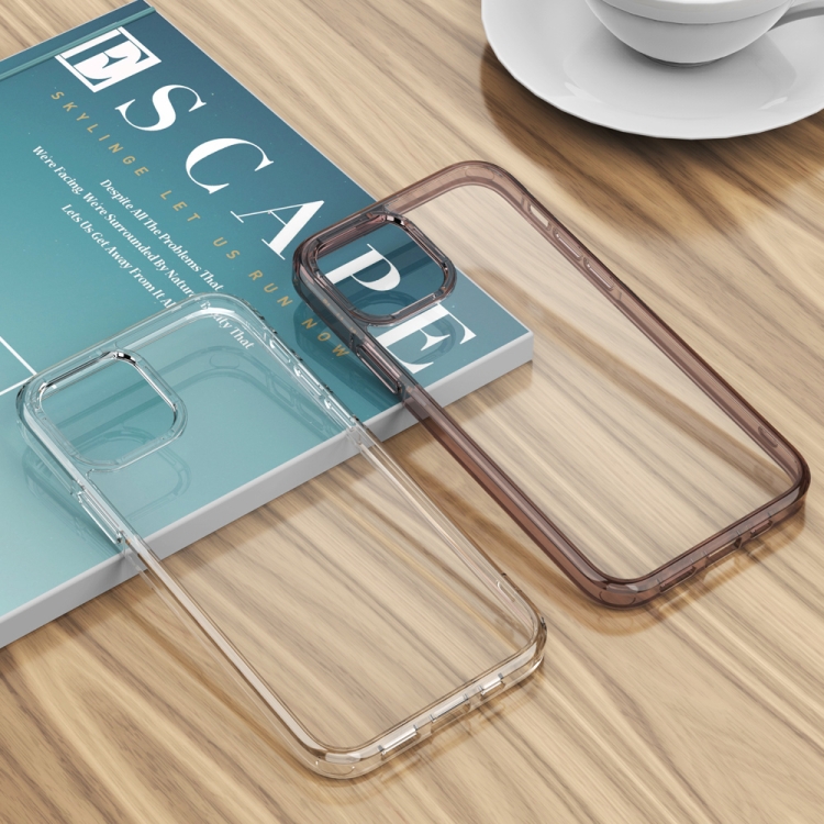 iPhone 13 Pro Max PC + TPU 전체 범위 충격 방지 보호 케이스(투명 검정)