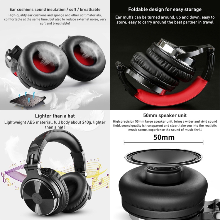 OneOdio Pro-10 Head-mounted Noise Reduction Wired Headphone with ...