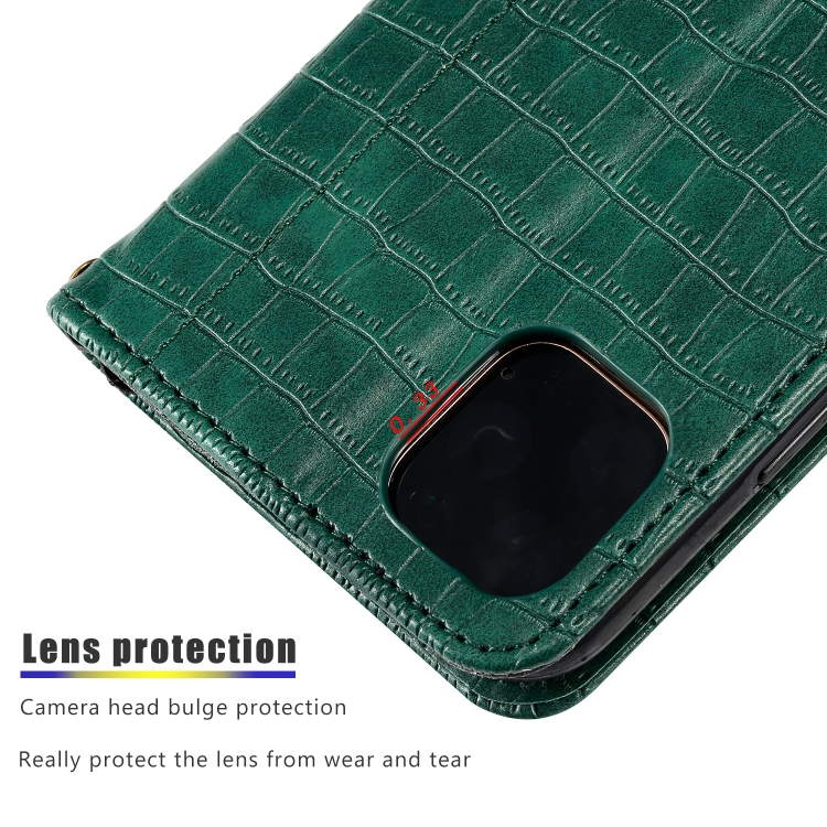 Iphone 13 Pro용 일반 악어 질감 가로 플립 가죽 케이스홀더 및 카드 슬롯 및 지갑 및 사진 프레임 및 끈 포함회색