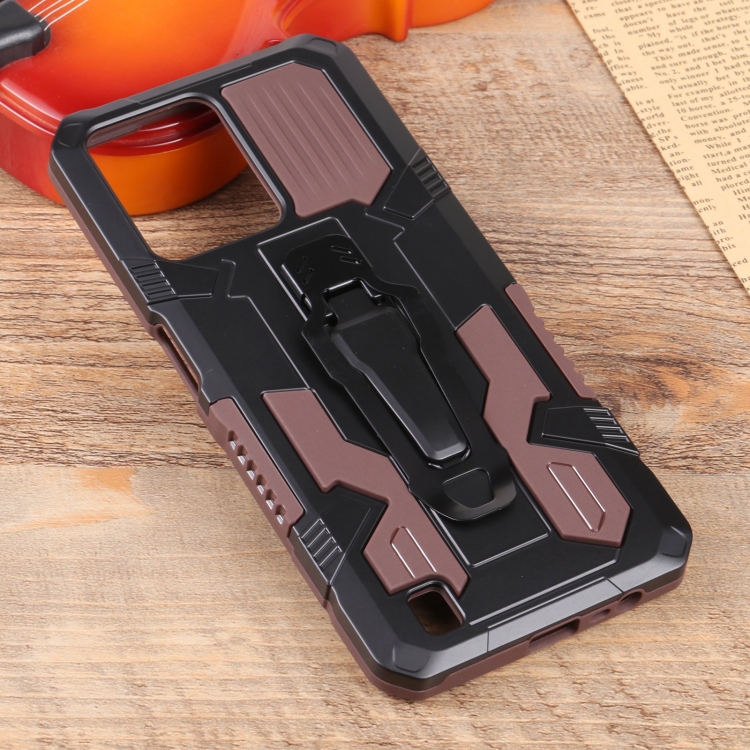 สำหรับ Oppo Realme C31 Armour Warrior PC + Case โทรศัพท์ TPU (Brown)