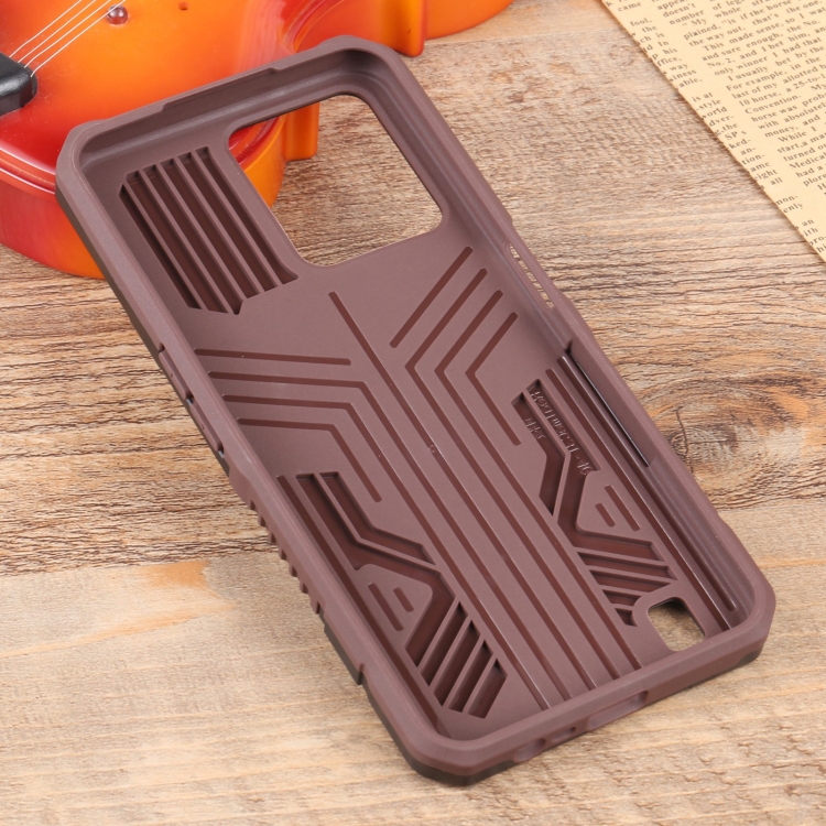 สำหรับ Oppo Realme C31 Armour Warrior PC + Case โทรศัพท์ TPU (Brown)