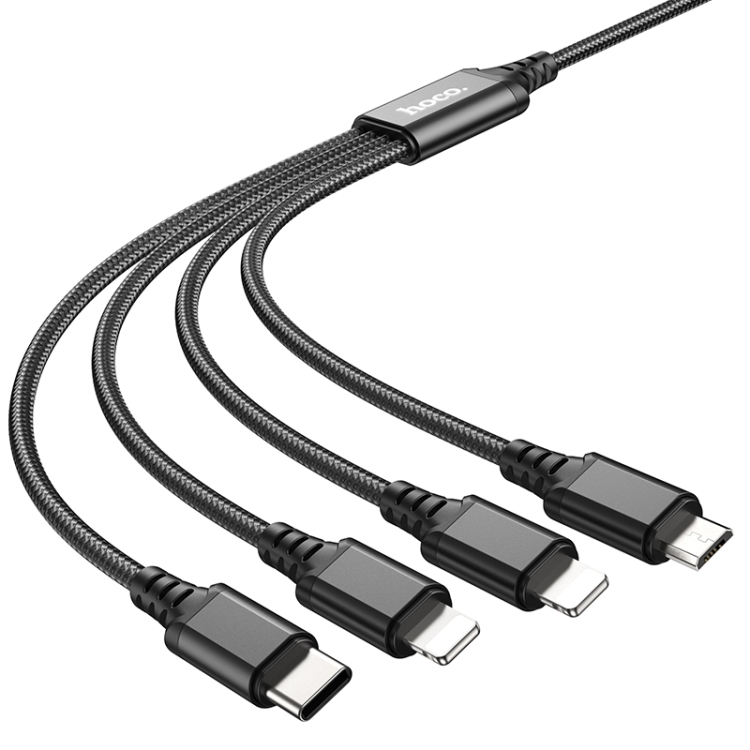 HOCO X76 4 ใน 1 2A DUAL 8 PIN + USB-C / TYPE-C + MICRO USB Super ...